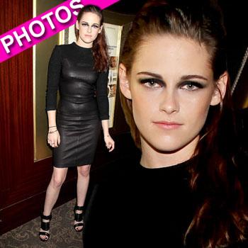 Vamp It Up! Kristen Stewart Goes Goth In Leather Dress AT NYC Premiere