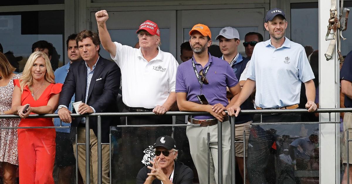 Trump, Tucker Carlson And Marjorie Taylor Green Enjoy Anti-Biden Chant