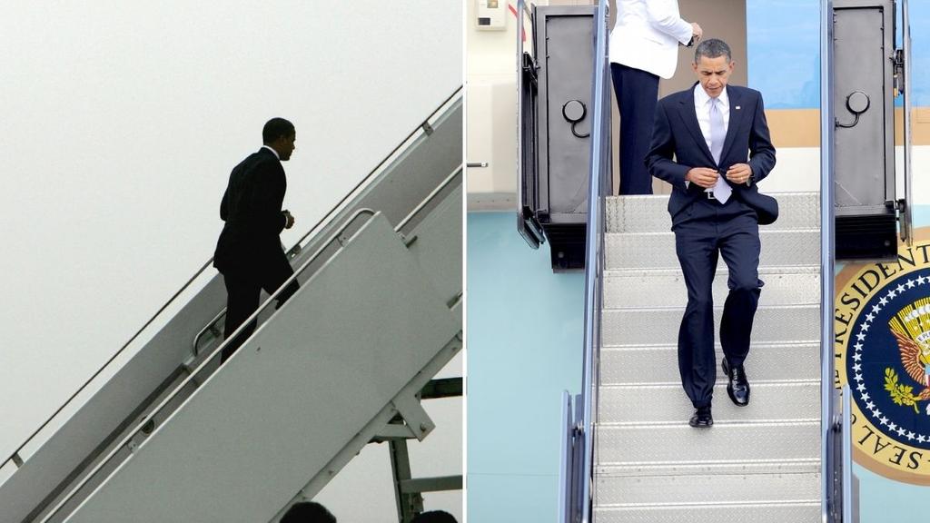 Trump Claims Obama's 'Bob' Down the Stairs Was 'Unpresidential'