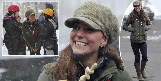 Pregnant Kate Middleton Braves The Snow For The Scouts!