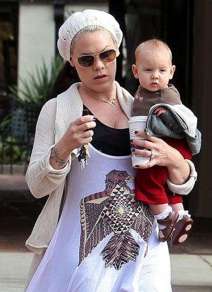 Pink Takes Baby Willow Hart Out For Some Playtime