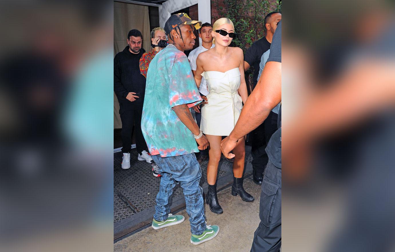 Kylie Jenner & Travis Scott Kiss After Spending Night In Separate Hotels