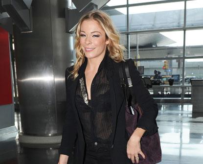 Leann Rimes in sexy black sheer shirt