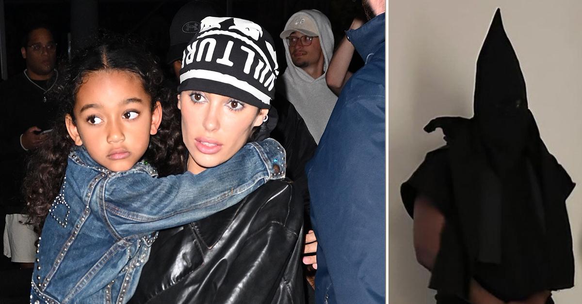 Kanye West's Wife Cradles Chicago, 5, After Rapper Wears KKK-Style Hood