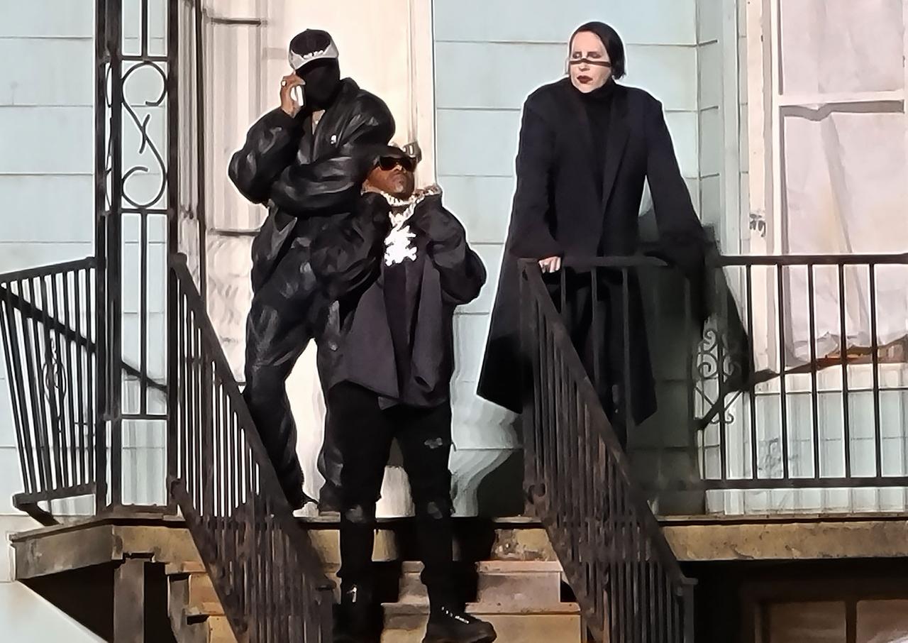 Kanye West Dines With Makeup-Free Marilyn Manson, Discusses 'Hot Girls ...