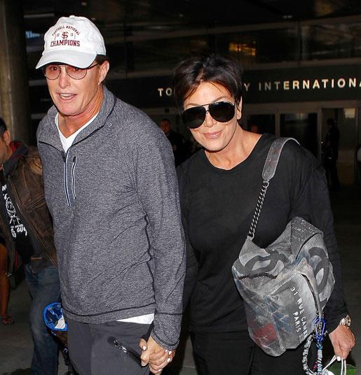 Kris & Bruce Jenner Arrive To LAX — Hand-In-Hand!