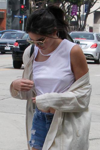 Kendall Jenner Puts Her Nipple Piercing On Display In LA