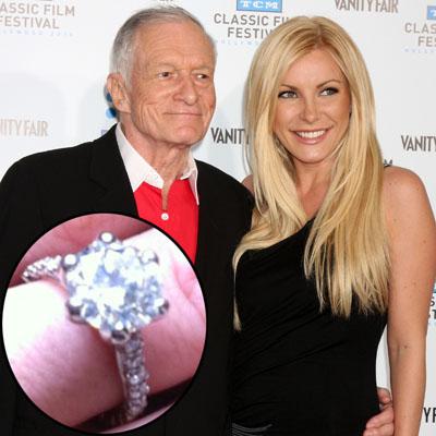 Hugh Hefner's Fiancee Crystal Harris Shows Off Engagement Ring