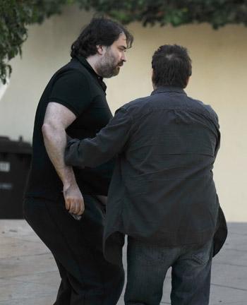 Brittany Murphy's husband Simon Monjack arrives home