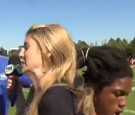 Ouch! Pretty Blonde Sideline Reporter Gets Run Over By Florida Football ...