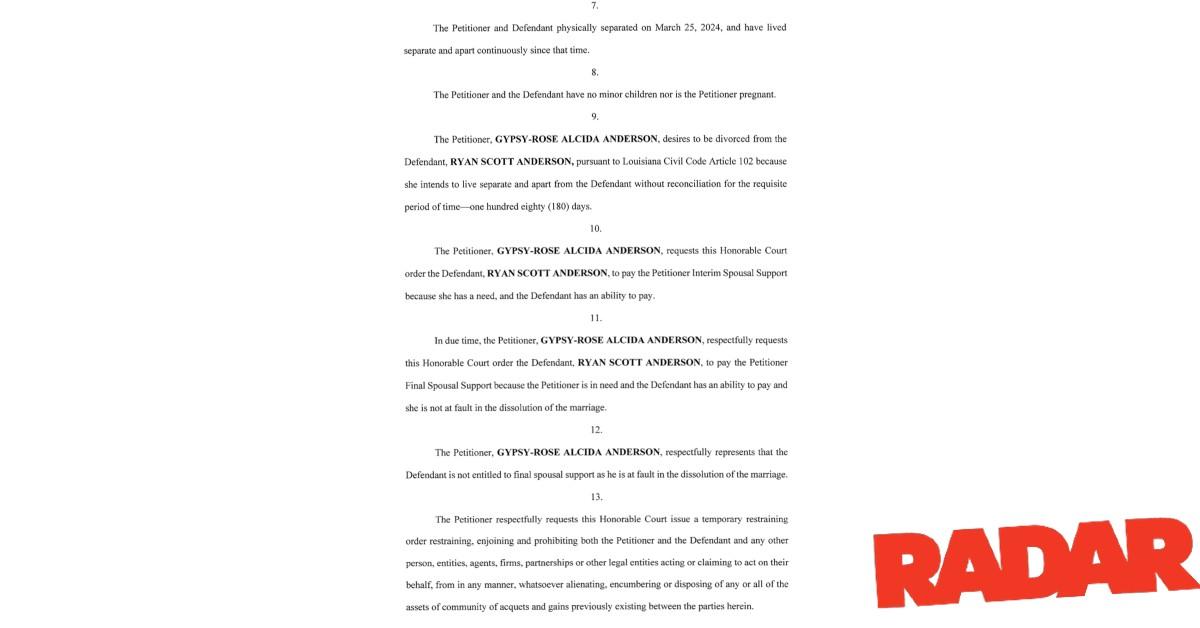 READ Gypsy Rose Blanchard's Shocking Divorce Docs