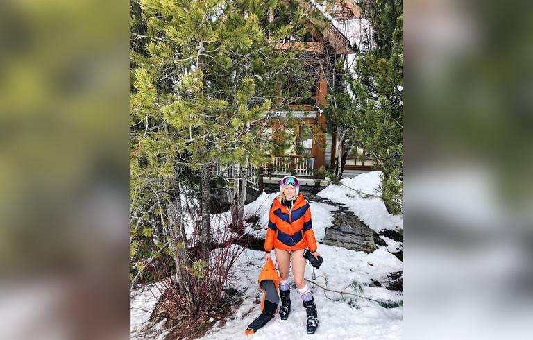 Chelsea Handler Skis Without Pants 45th Birthday