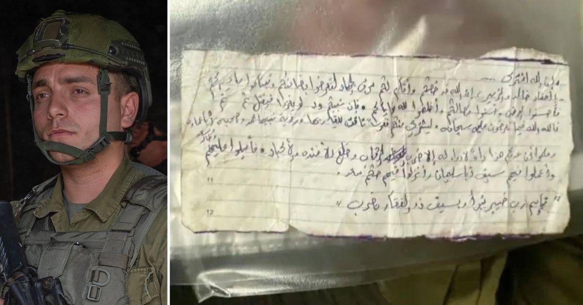 Note Found On Dead Hamas Terrorist Calls for Israeli Victims to Be Beheaded