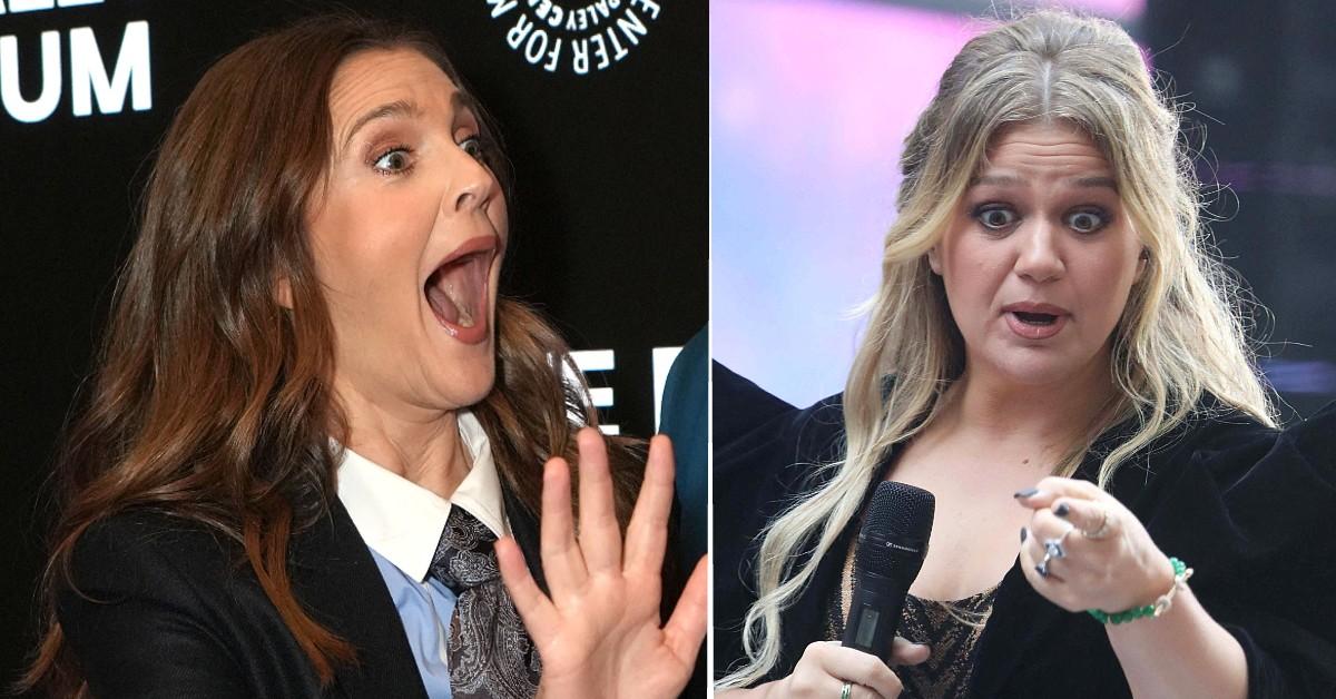 Drew Barrymore and Kelly Clarkson at 'War' Over Talk Show Ratings