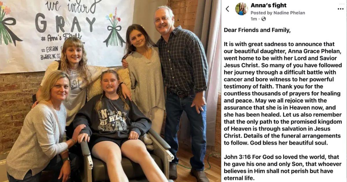 TikTok Star Anna Grace Phelan Dead At 19 After Battle With Brain Cancer