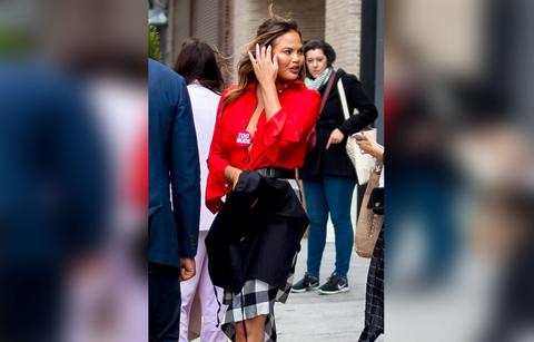 Chrissy Teigen Has Wardrobe Malfunction Nip Slip