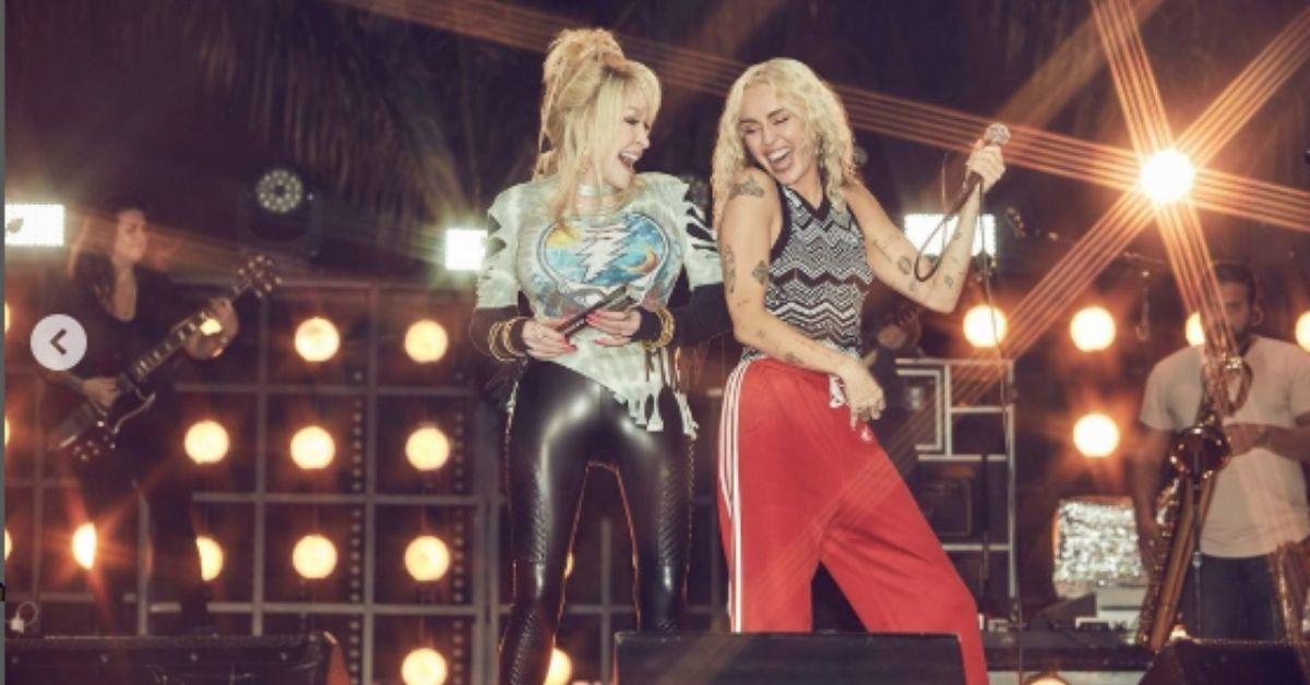 Miley Cyrus Comforts Godmother Dolly Parton After Carl Dean's Death