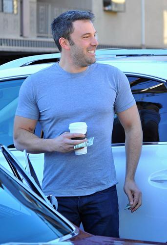 Hunky Actor Ben Affleck Sports Rippling Batman-Ready Muscles While Out ...