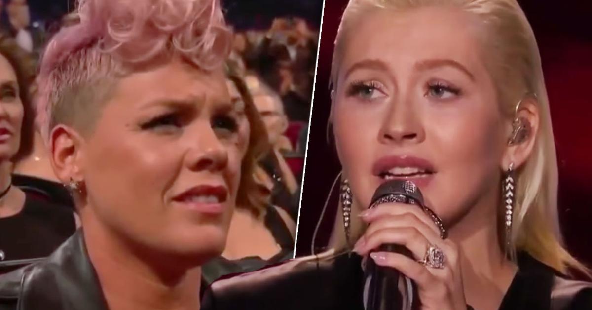 Pink Reaction To Christina Aguilera's Whitney Houston Performance At AMA's