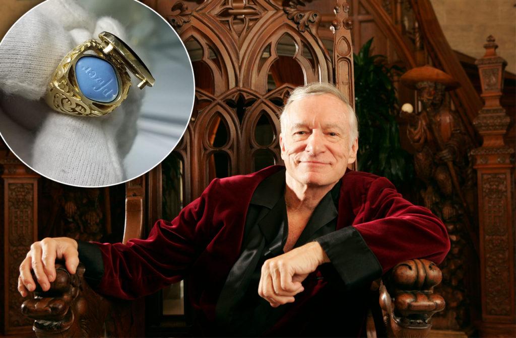 Hugh Hefner’s Gold Ring & Viagra Pill Sell For $22K In Auction