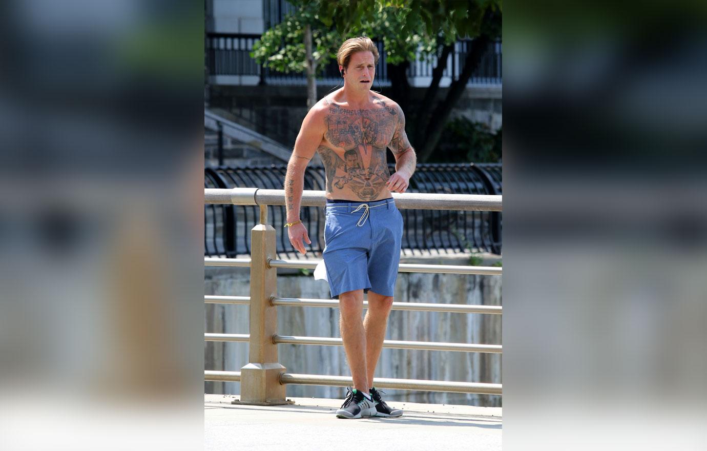 Cameron Douglas Shows Off Tattoos During Shirtless Run In NYC