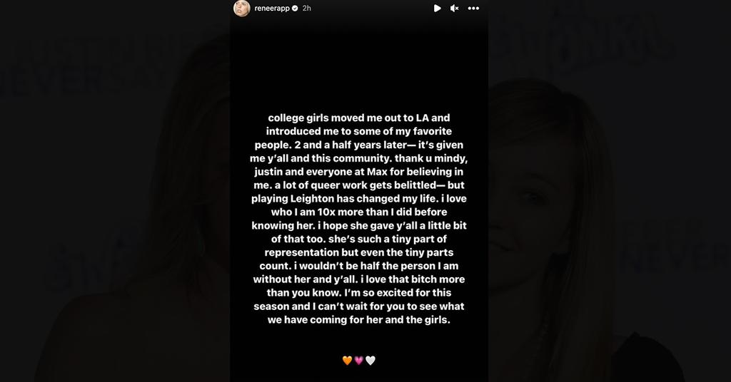 Renée Rapp Quits Mindy Kaling's 'College Girls' Without Warning