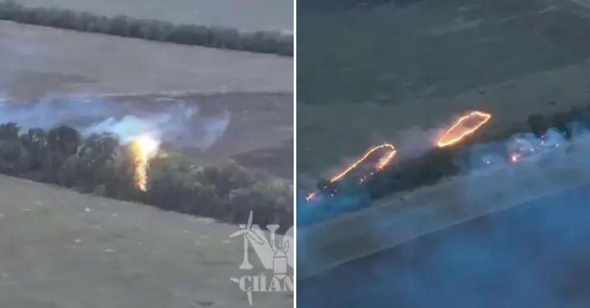 Russian Frontlines Ignited By Ukraine's ‘Flamethrower Drones’ Russian Frontlines Ignited By Ukraine's ‘Flamethrower Drones’