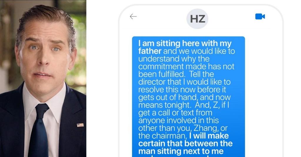 Text Message Leak: Hunter Biden Demanded Cash From Chinese Business Partner