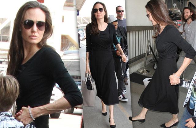 Frighteningly Frail Angelina Reveals Her Stick-Thin Arms & Legs