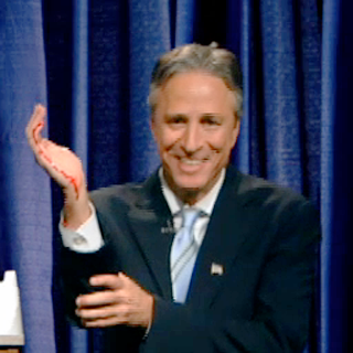 Jon Stewart Gashes Hand While Taping Weiner Skit