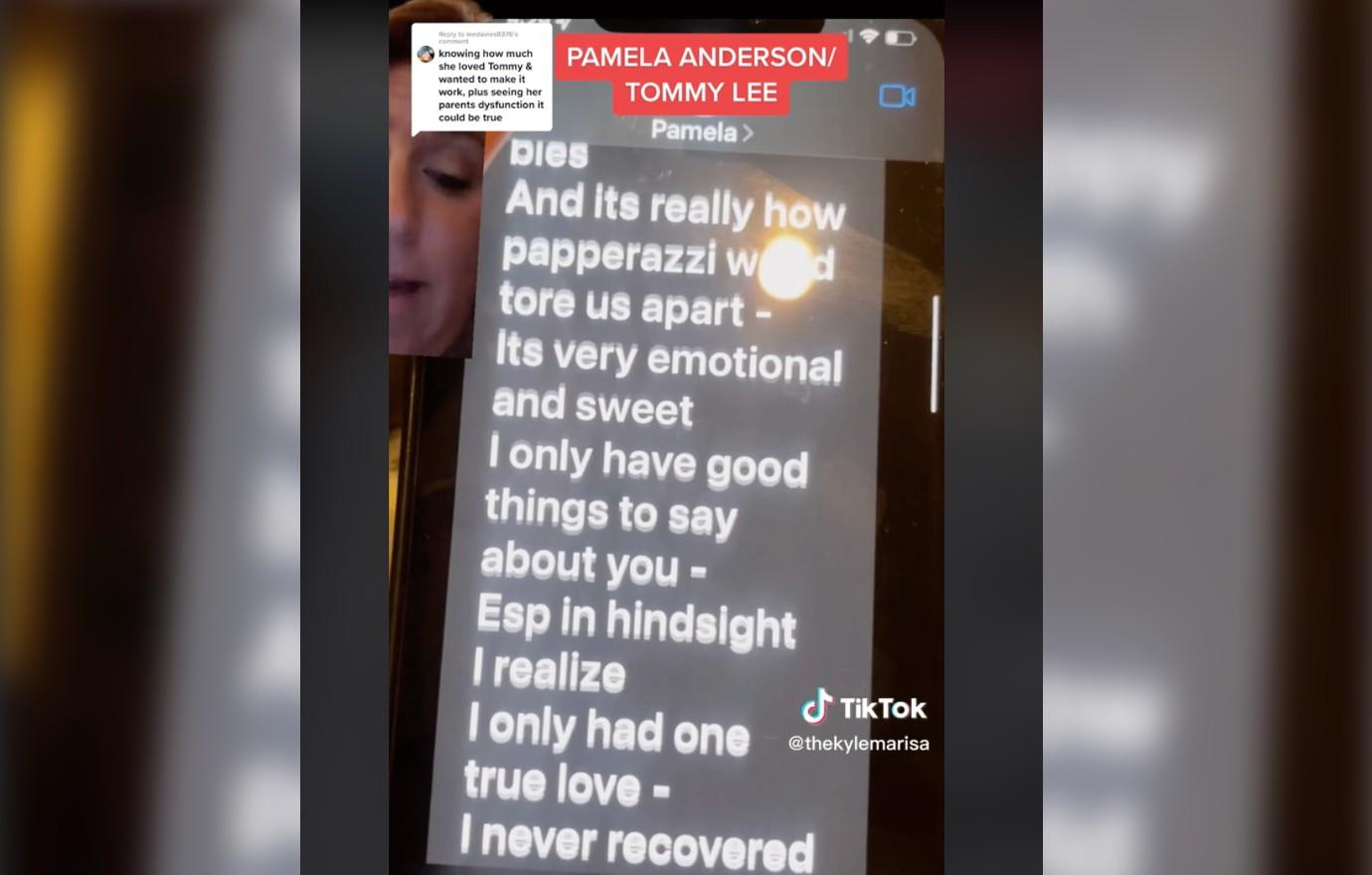 Read Pamela Anderson’s Emotional Texts Messages To Her Ex-Husband Tommy ...