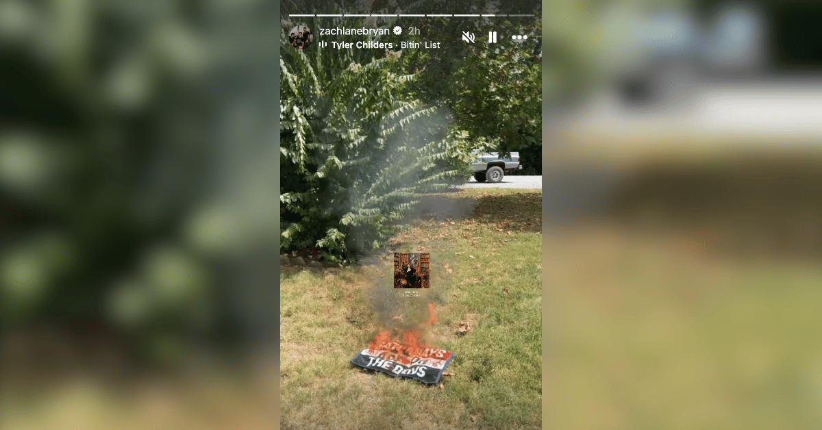 Zach Bryan Burns Barstool Flag Prompting Ex to Hint at Restraining Order