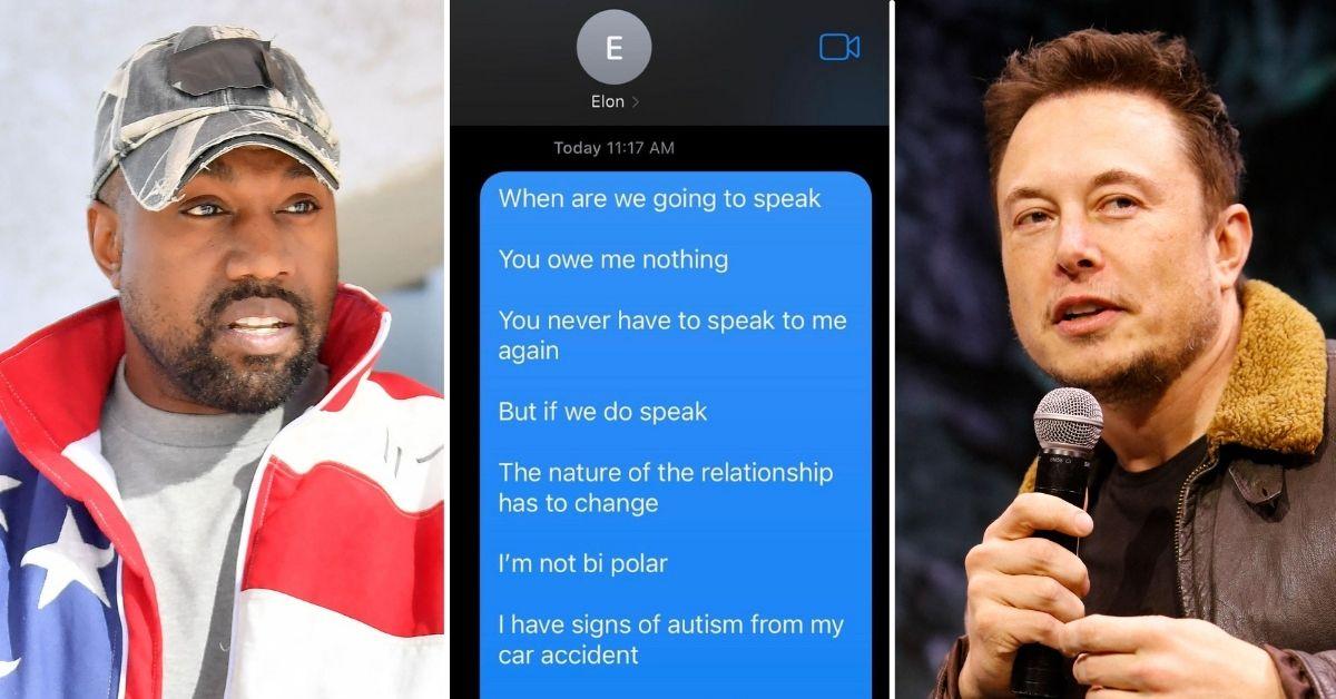 Kanye West Claims Car Accident Left Him With 'Autism' in Texts to Elon Musk
