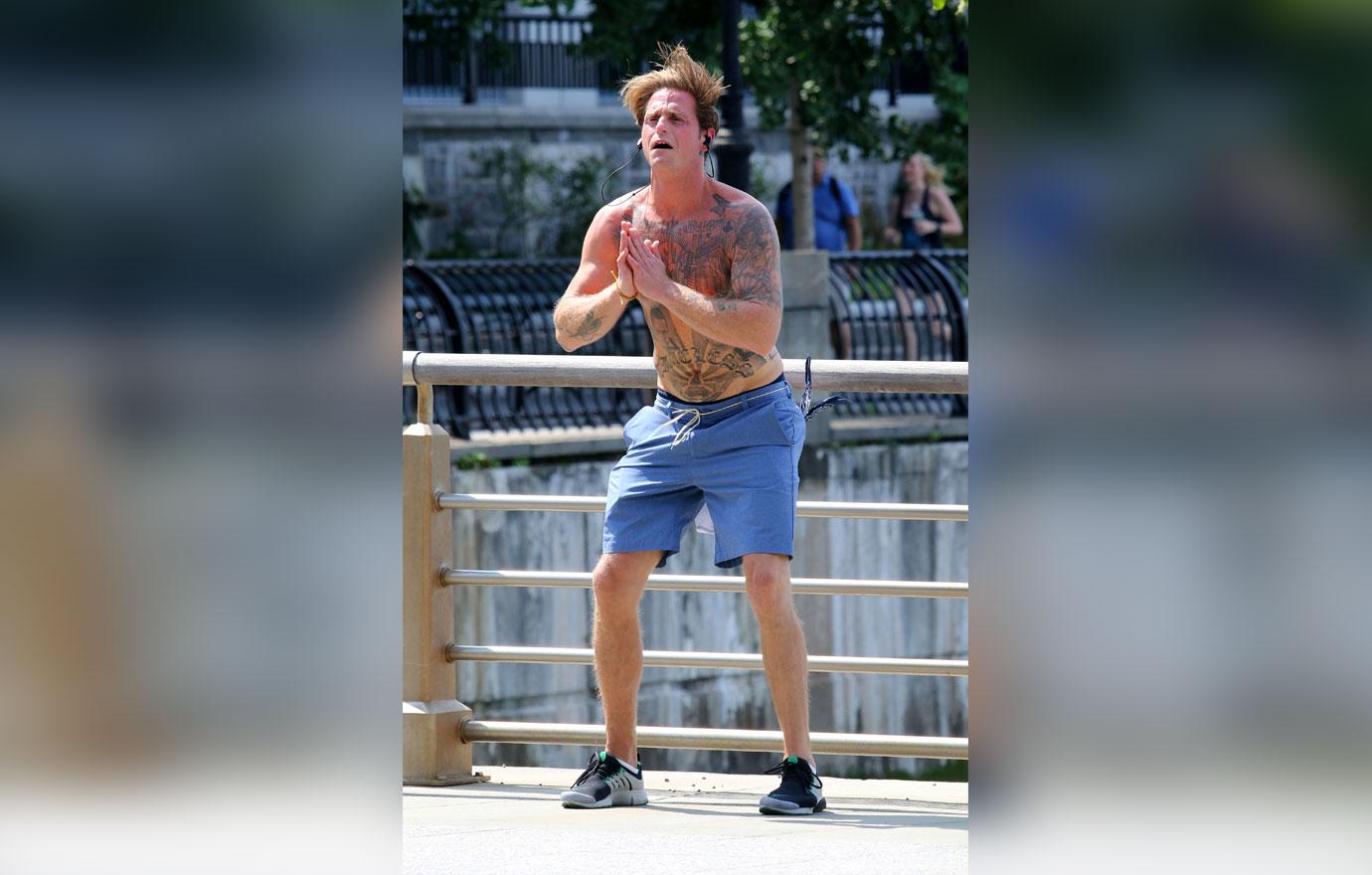 Cameron Douglas Shows Off Tattoos During Shirtless Run In NYC