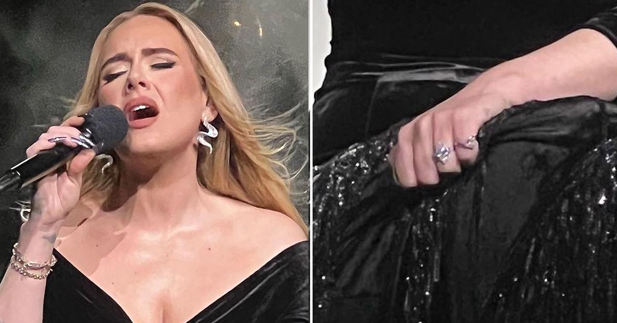 Engaged Adele Flashes Giant Diamond Ring