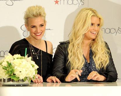 Jessica Simpson And Ashlee Simpson Attend A Signing At Macy's