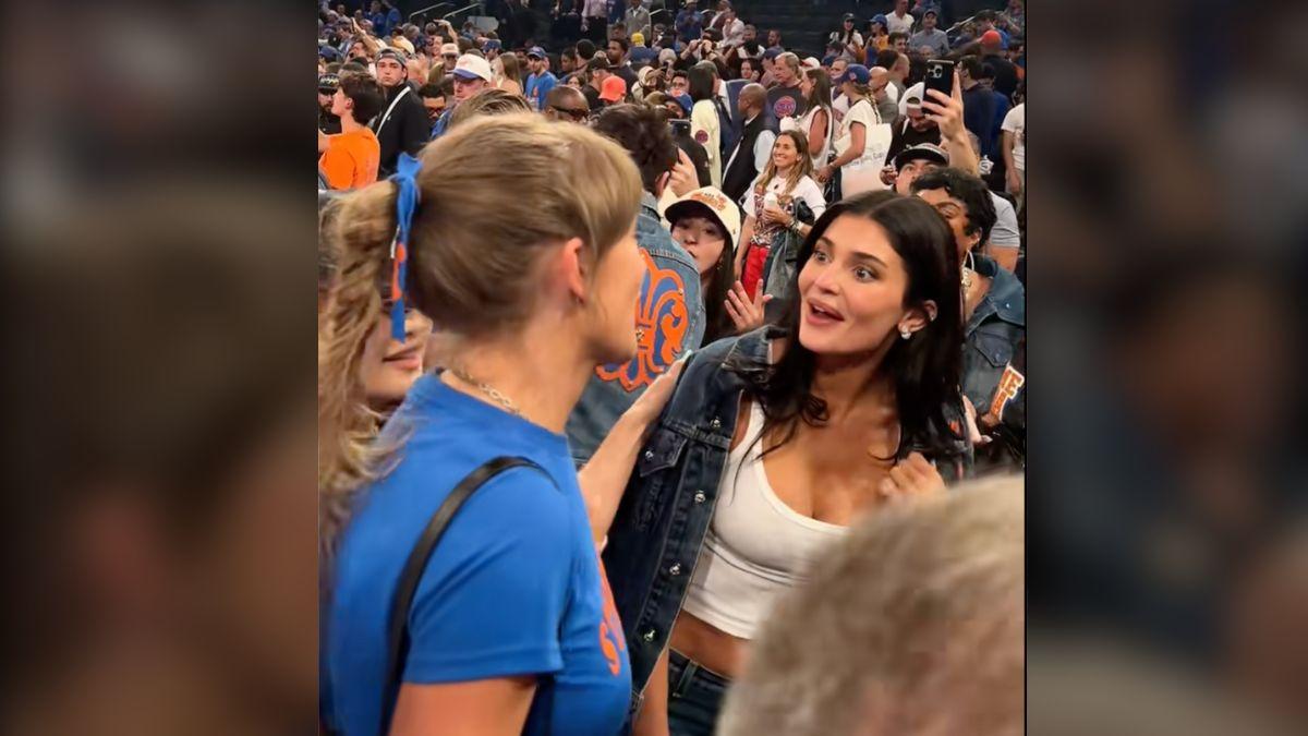 Taylor Swift & Kylie Jenner Share Surprise Hug at Knicks' Finals Game