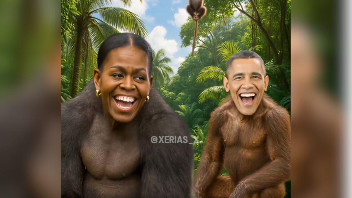 Trump Sparks Outrage Over Video of Barack & Michelle Obama as Apes