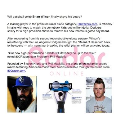 LA Dodgers Pitcher Brian Wilson Offered 7 Figures To Shave Off His ...