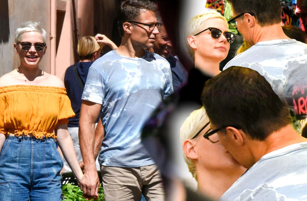 Michelle Williams New Boyfriend Kissing Rome