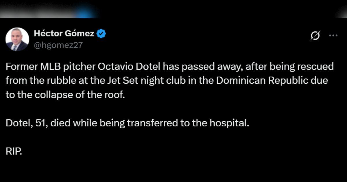 Former Major Leaguer Octavio Dotel Dead After Nightclub Roof Collapse