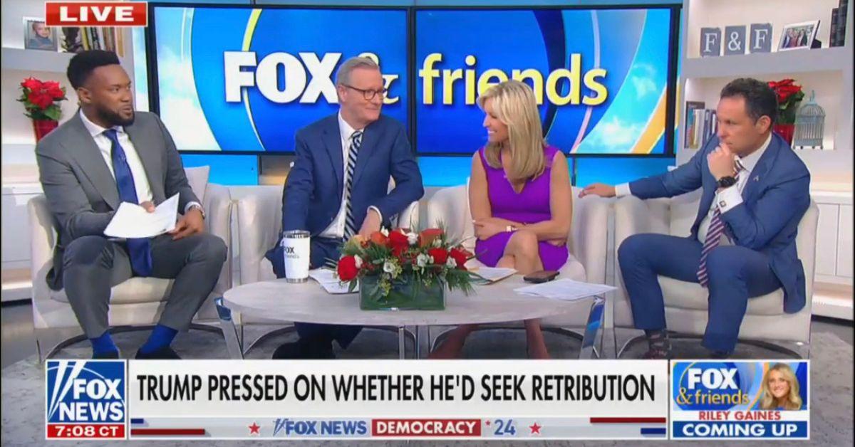'Fox & Friends' Co-hosts Defend Donald Trump After Dictator Remarks