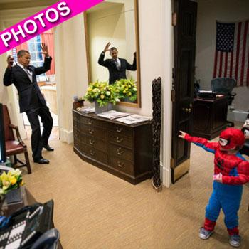 President Obama Gets ‘Caught’ In Mini Spider-Man’s Web In Playful Photo