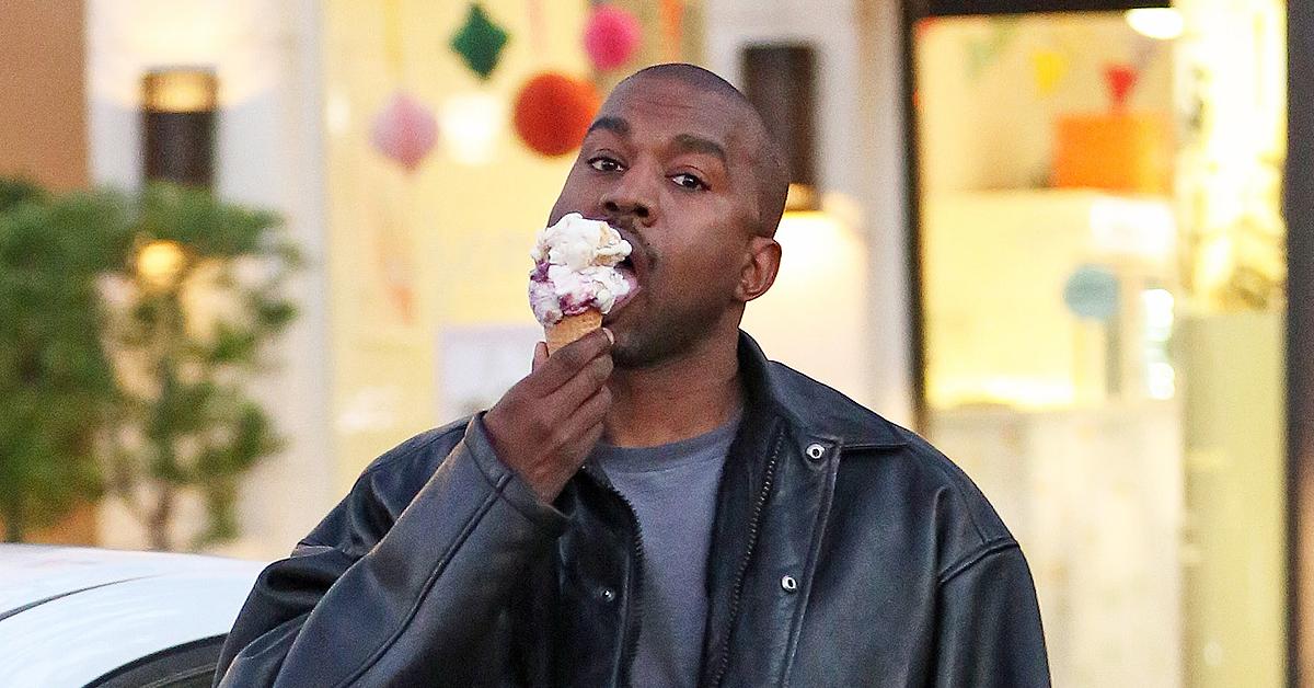 Kanye West All Smiles With Ice Cream, Bizarrely Happy After Punching A Man