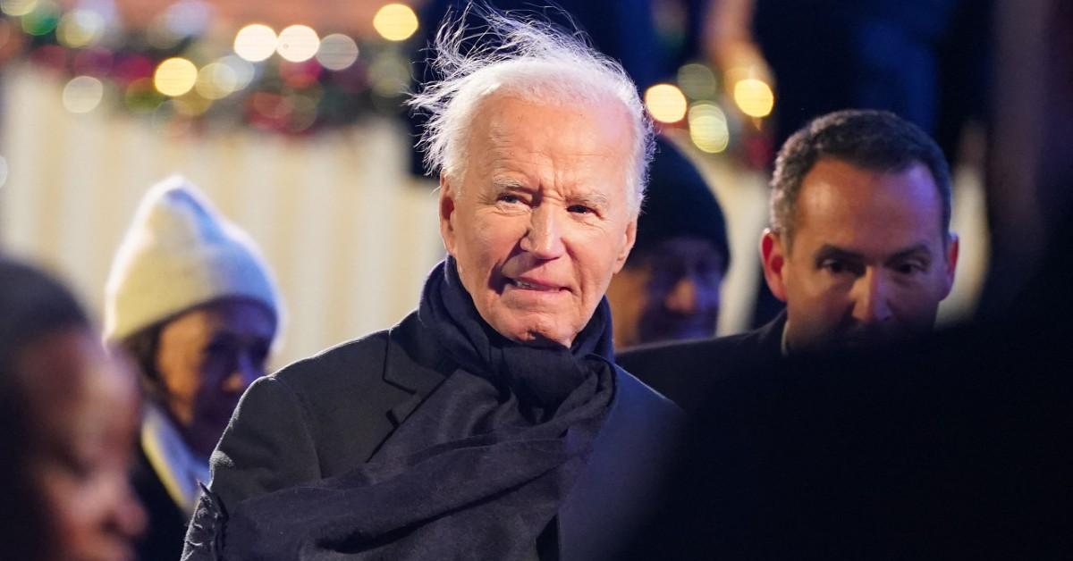 Biden’s Blowing Combover Mimics Trumps' At Final Tree Lighting