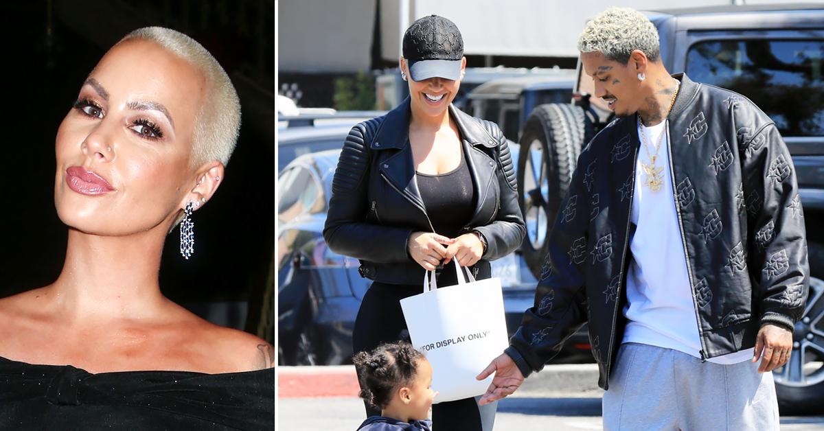 Amber Rose All Smiles With Alexander 'AE' Edwards For Family Outing ...