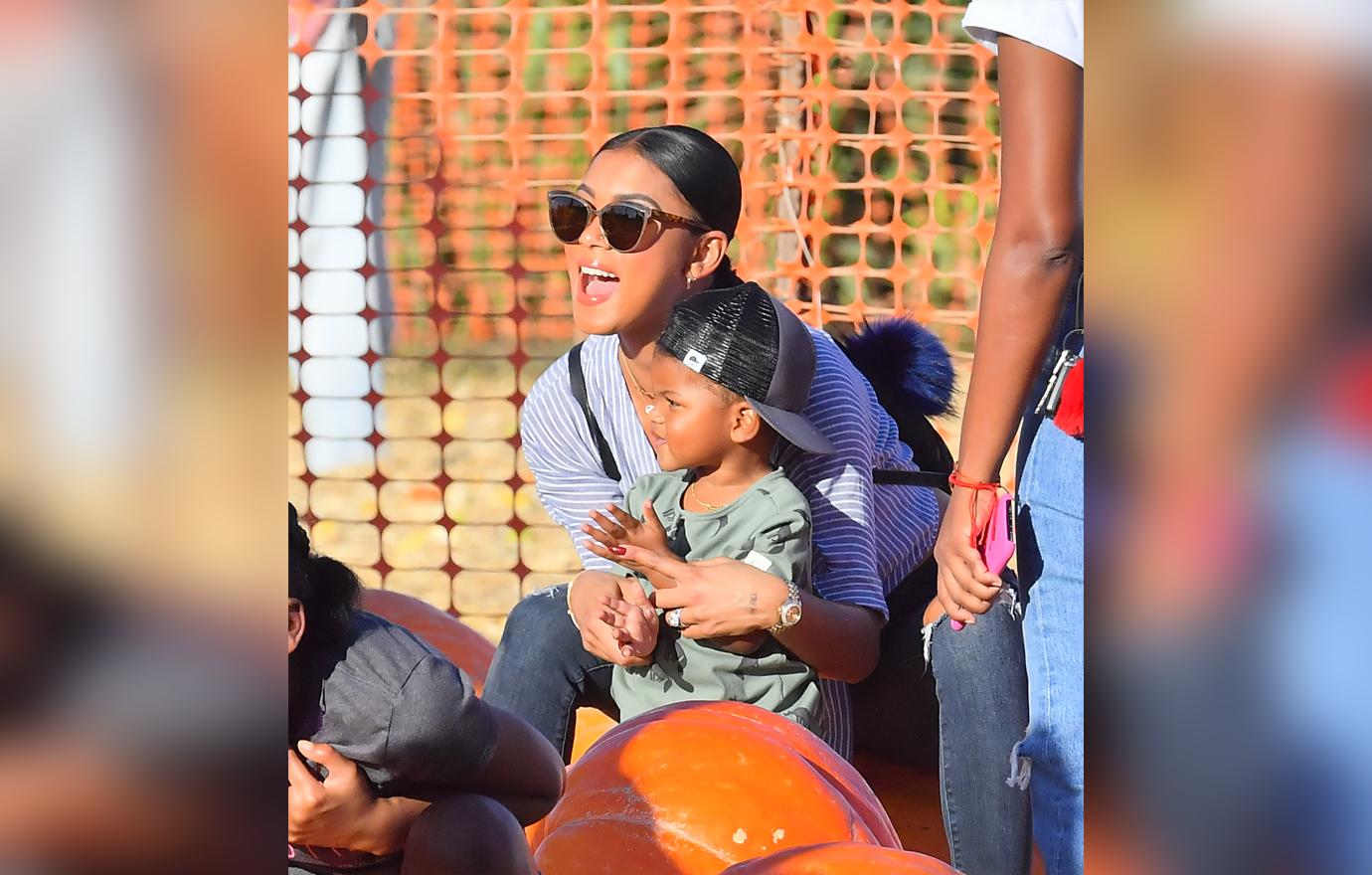Eniko Parrish Takes Son Kenzo To Pumpkin Patch