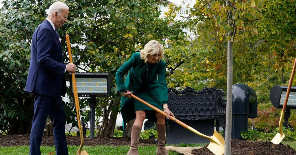 President Joe Biden Gets Lost In White House Garden After Ceremony