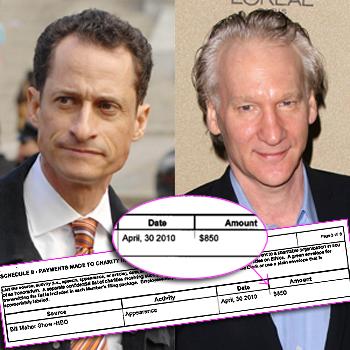 DOCUMENTS: Bill Maher Paid $850 For Weiner