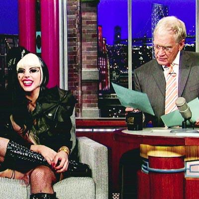 VIDEO: Lady Gaga Jokes She's 'Batman' & Eats Dave's Notes On Letterman!